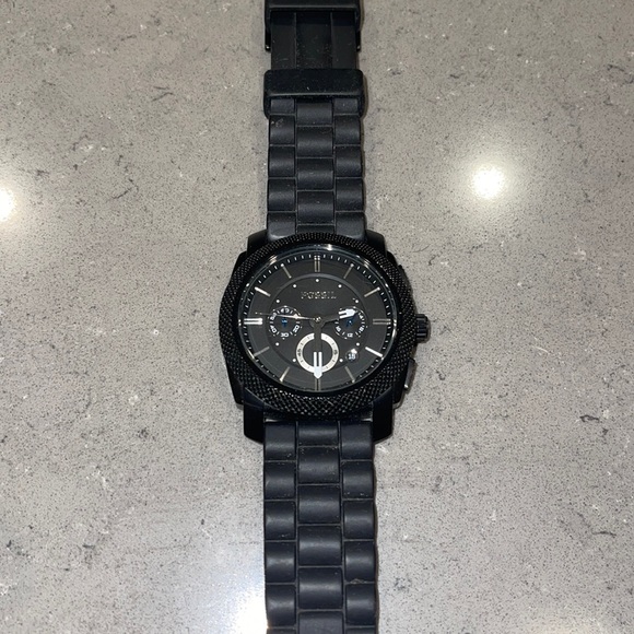 Fossil | Accessories | Fossil Watch Machine Chronograph Black Silicone ...